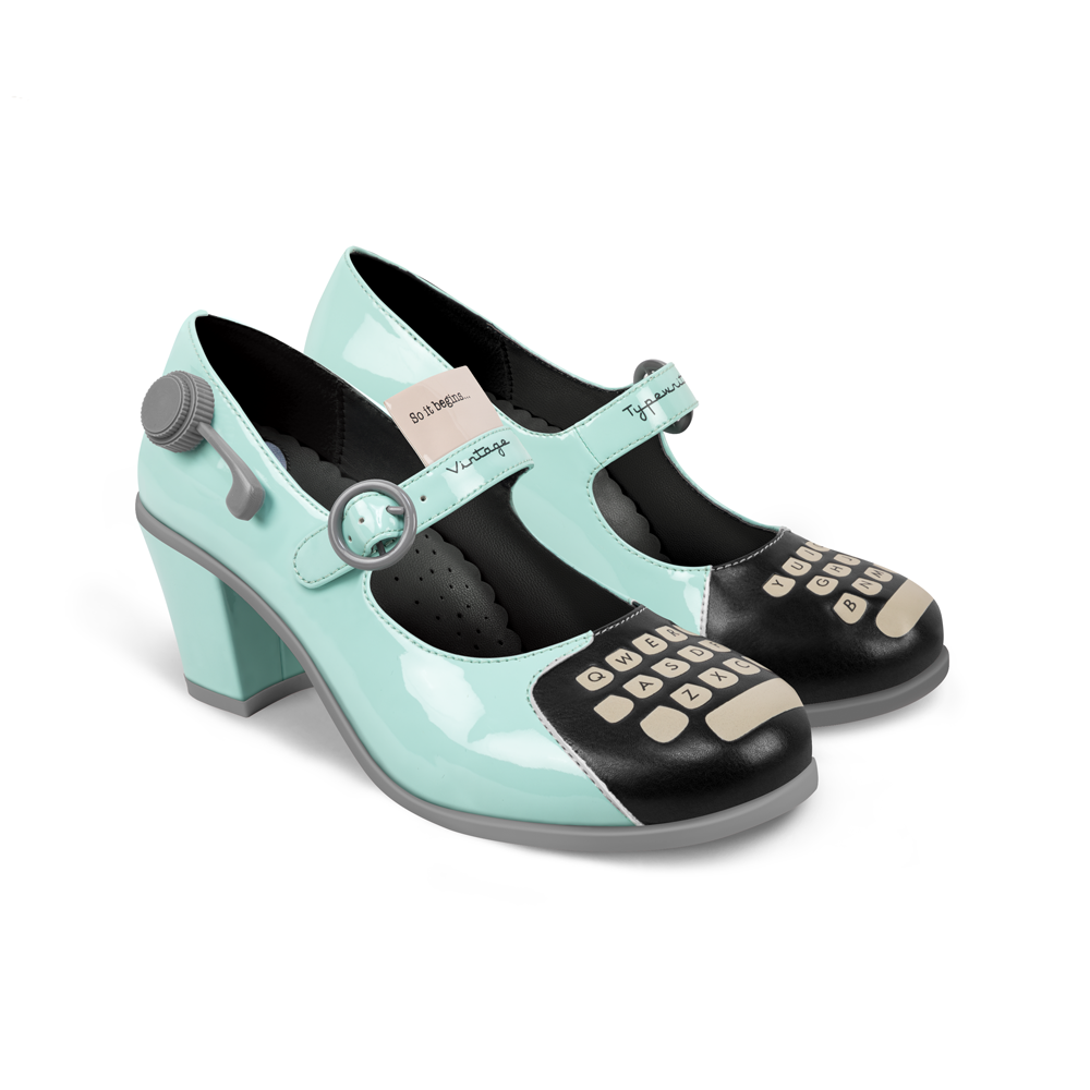 Hot Chocolate Design Typewriter Mid Heel – Popping Candy